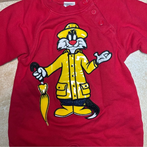 Warner Bros. | One Pieces | Vintage Warner Bros Red Baby Onesie With ...